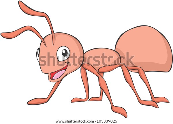 Happy Ant Cartoon Stock Vector (Royalty Free) 103339025
