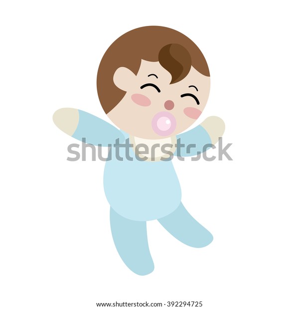 Happy Baby Cartoon Vector Stock Vector (Royalty Free) 392294725 ...