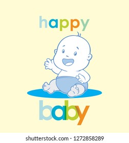 Happy Baby Baby Face Baby Vector Stock Vector (Royalty Free) 1272858289 ...