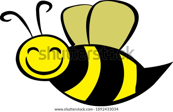 Happy Bee Emoticon Vector Illustration Stock Vector (Royalty Free ...