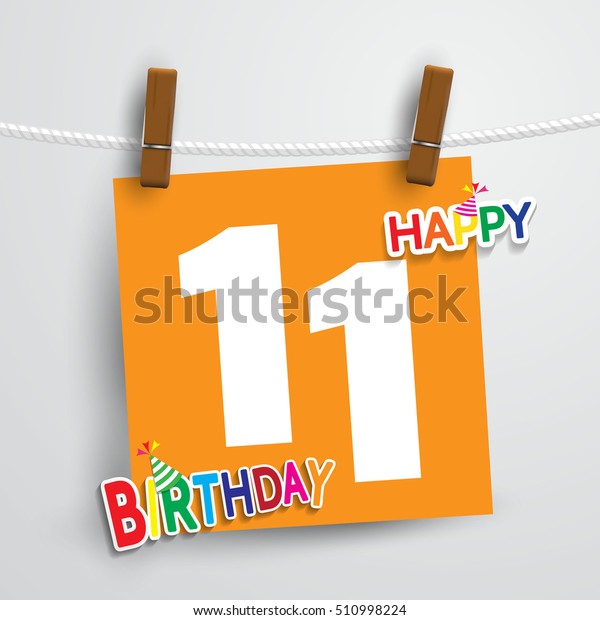 Happy Birthday 11 Date Fun Celebration Stock Vector (Royalty Free ...