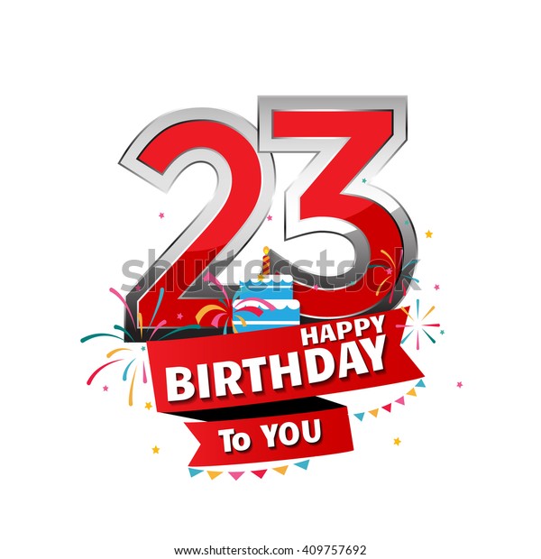 Happy Birthday 23 Date Fun Celebration Stock Vector (Royalty Free ...