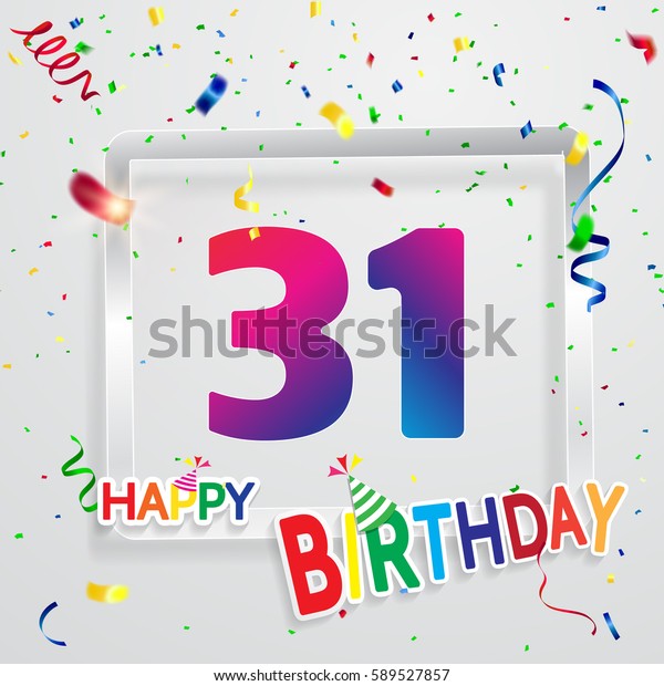Vector de stock (libre de regalías) sobre Happy Birthday 31 Date Fun ...