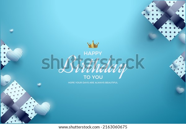 Happy Birthday Background Gift Box Illustration Stock Vector (Royalty ...