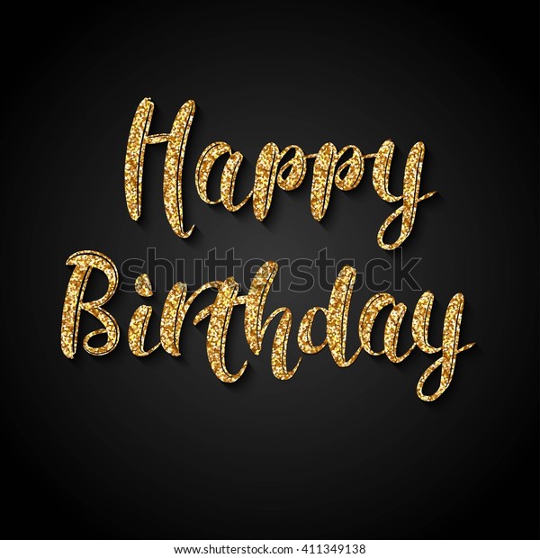 Happy Birthday Background Gold Text Vector Stock Vector (Royalty Free ...