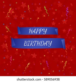 Happy Birthday Banner Paper Scrolls Raster Stock Illustration 603243095