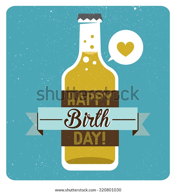 Happy Birthday Beer Lagervektor (royaltyfri) 320801030