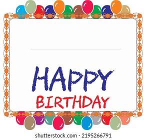 Happy Birthday Blank Card Vector Designdesign Stock Vector (Royalty ...