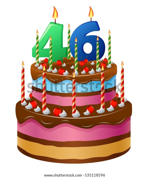 Happy Birthday Cake 46 Stock Vector (Royalty Free) 535118596 | Shutterstock