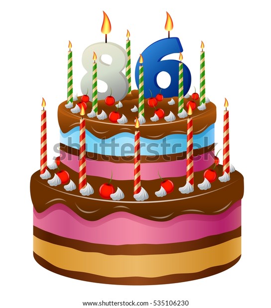 Happy Birthday Cake 86 Stock Vector (Royalty Free) 535106230 | Shutterstock