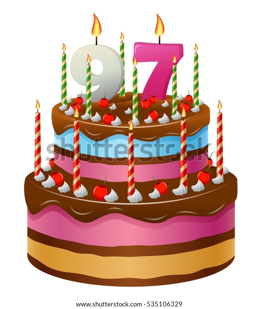 Happy Birthday Cake 97 Stock Vector (Royalty Free) 535106329 | Shutterstock
