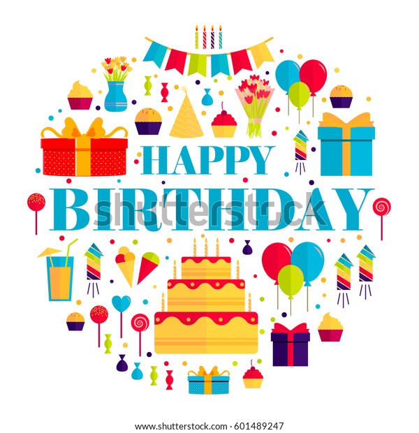 Happy Birthday Circle Infographics Template Concept Stock Vector ...