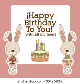 Happy Birthday Digital Design Vector Illustration Stock Vector (Royalty ...