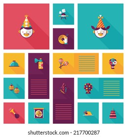 Happy Birthday Flat Ui Background Eps10 Stock Vector (Royalty Free ...
