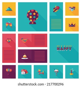 Happy Birthday Flat Ui Background Eps10 Stock Illustration 282574097 ...