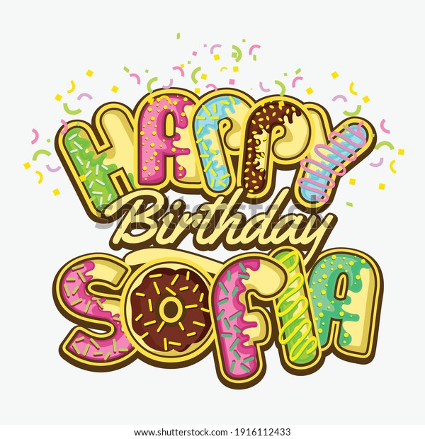 Happy Birthday Greetings Sofia Vector Stock Vector (Royalty Free ...