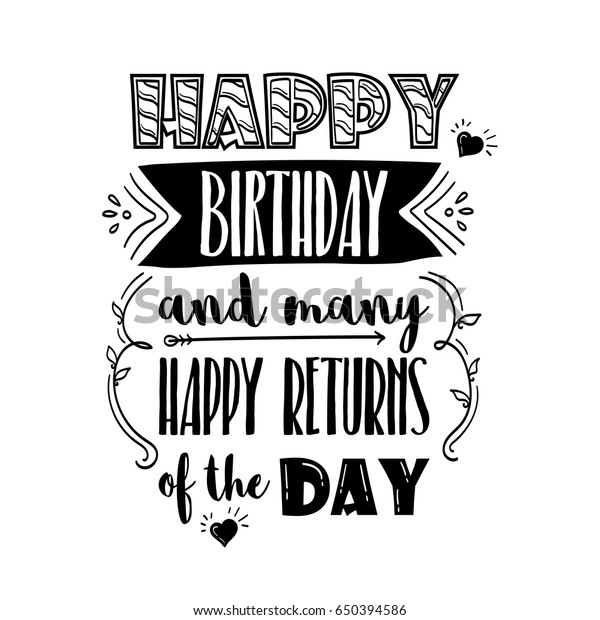 Happy Birthday Many Happy Returns Day Stock Vector (Royalty Free) 650394586