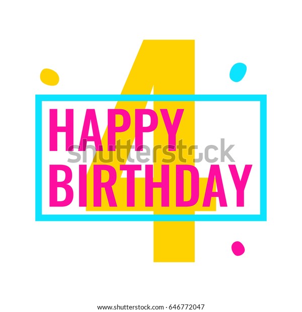 Happy Birthday Number 4 Vector Badge: เวกเตอร์สต็อก (ปลอดค่าลิขสิทธิ์ ...