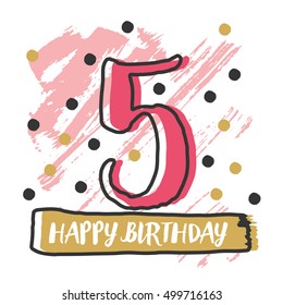 Happy Birthday Number 5 Vector Illustration Stock Vector (Royalty Free ...