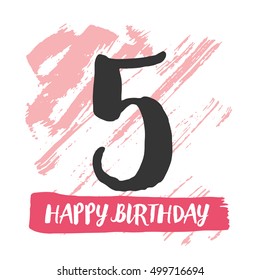 Happy Birthday Number 5 Vector Illustration Stock Vector (Royalty Free ...