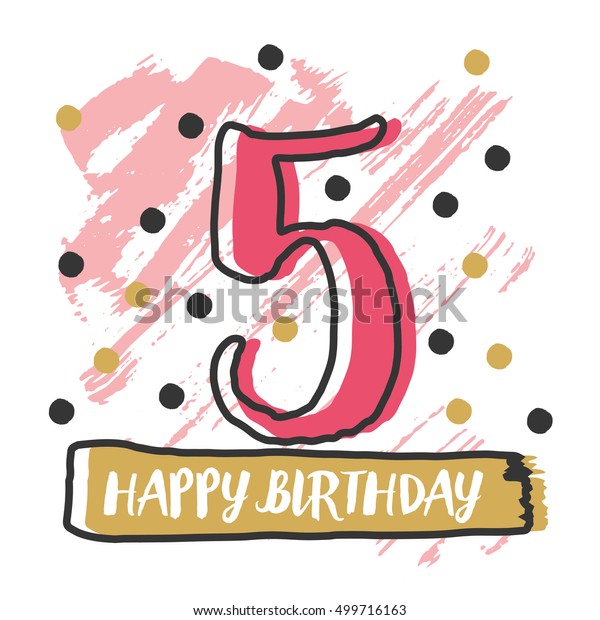 Happy Birthday Number 5 Vector Illustration Stock Vector (Royalty Free ...