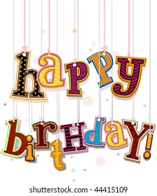Happy Birthday On Strings Vector 库存矢量图（免版税）44415109 | Shutterstock