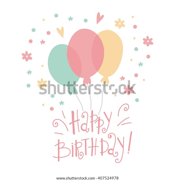 Happy Birthday Print Balloon Stock Vector (Royalty Free) 407524978 ...