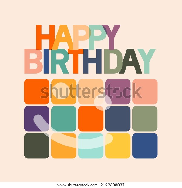Happy Birthday Retro Card Vector Stock Vector (Royalty Free) 2192608037 ...