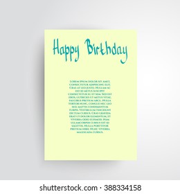 Happy Birthday Script Hand Lettering Style Stock Vector (Royalty Free ...