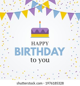 Happy Birthday Simple Card Background Vector Stock Vector (Royalty Free ...