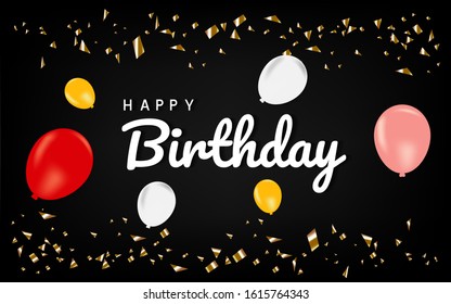 Happy Birthday Text Background Design Template Stock Vector (Royalty ...