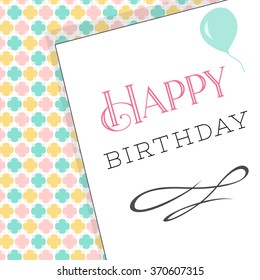 Happy Birthday Text Card Vector Illustration Stock Vector (Royalty Free ...