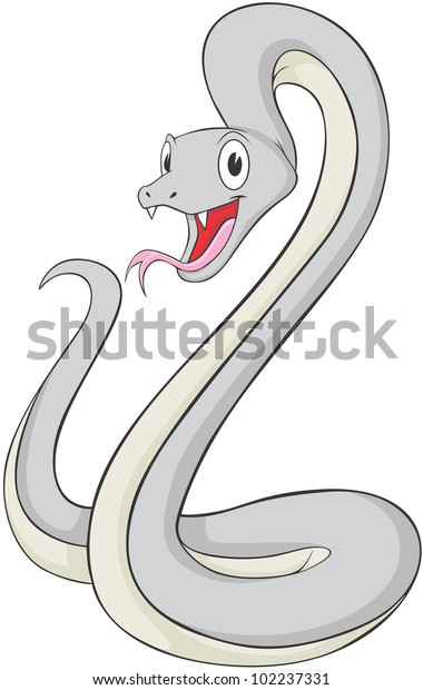 Happy Black Mamba Cartoon Stock Vector (Royalty Free) 102237331