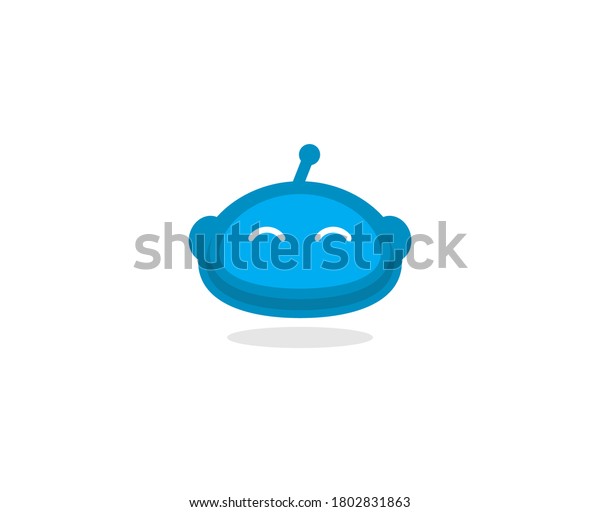 Happy Blue Robot Logo Vector Stock Vector (Royalty Free) 1802831863 ...
