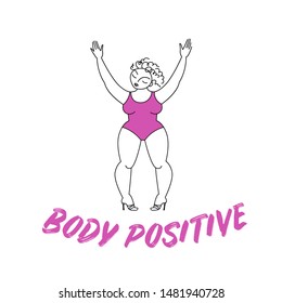 Happy Body Positive Concept Different Beautiful Stock Vector (Royalty ...