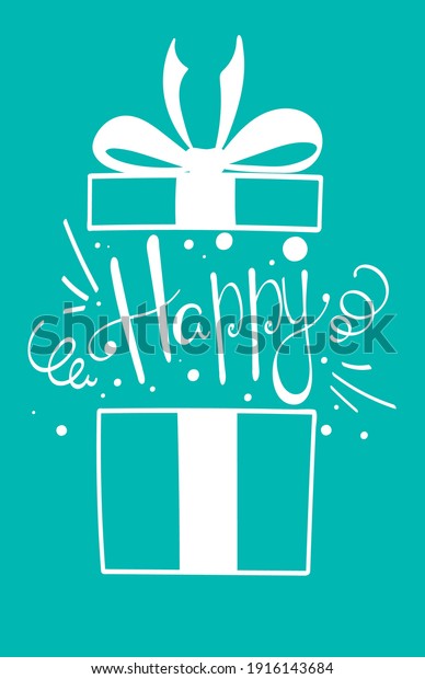 Happy Box Unexpected Gift Lettering Hand Stock Vector (Royalty Free ...