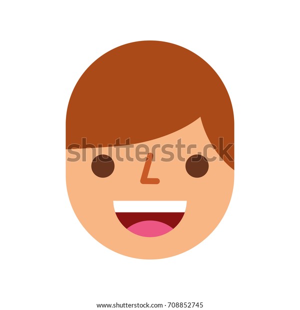 Happy Boy Face Expression Facial Character Stock Vector (Royalty Free ...