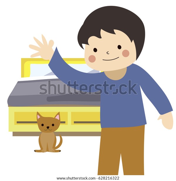 Happy Boy Routine Goodbye Good Night Stock Vector (Royalty Free ...