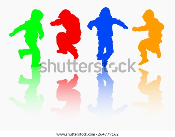 Happy Boy Silhouettes Figures Stock Vector (Royalty Free) 264779162 ...