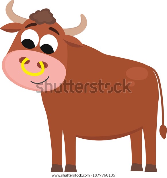 Happy Bull Cartoon Vector Image Stock Vector (Royalty Free) 1879960135 ...