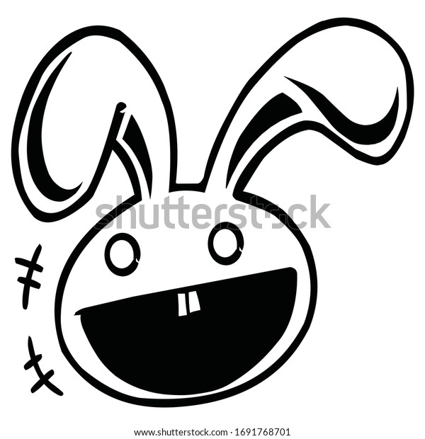 Happy Bunny Emoticon Vector Form Stock Vector (Royalty Free) 1691768701 ...