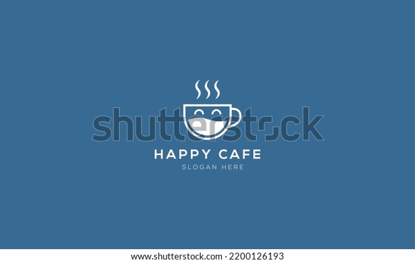 Happy Cafe Logo Design Happy Coffee Stock Vector (Royalty Free ...