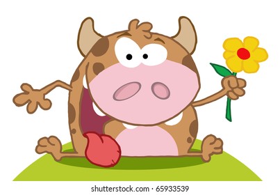 Happy Calf Flower Stock Vector (Royalty Free) 65933539 | Shutterstock