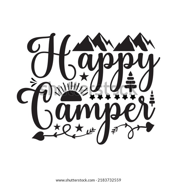 Happy Camper Printable Vector Illustration: เวกเตอร์สต็อก (ปลอดค่า ...