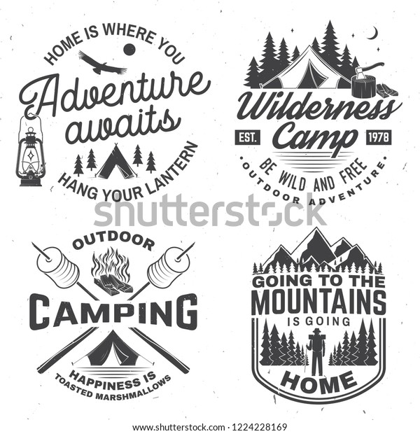 Happy Camper Vector Concept Shirt Logo Stock Vector (Royalty Free ...
