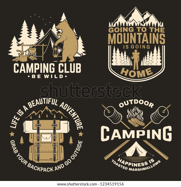 Happy Camper Vector Concept Shirt Logo Stock Vector (Royalty Free ...