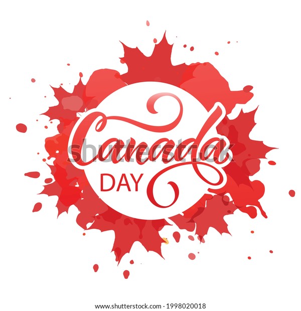 Happy Canada Day Handwritten Text On Stock Vector (Royalty Free ...
