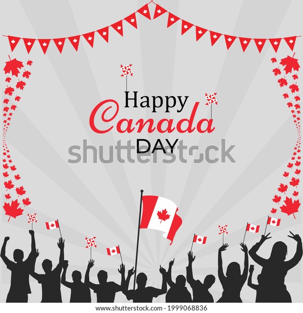 Happy Canada Day July 1 Template Stock Vector (Royalty Free) 1999068836 ...