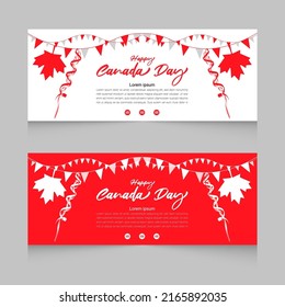 Happy Canada Day Vector Holiday Banner Stock Vector (Royalty Free ...