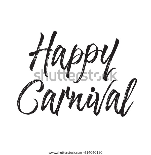 Happy Carnival Text Design Vector Calligraphy Stock Vector (Royalty ...